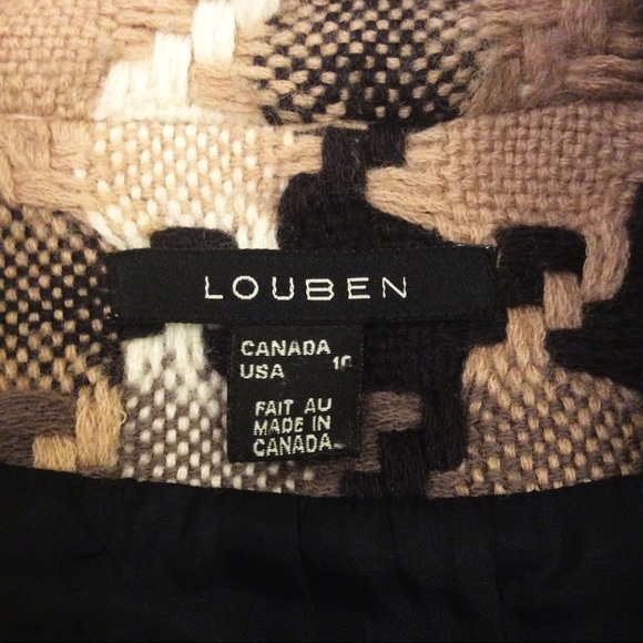 louben | Jackets & Coats | Louben Large Houndstooth Virgin Wool Jacket ...